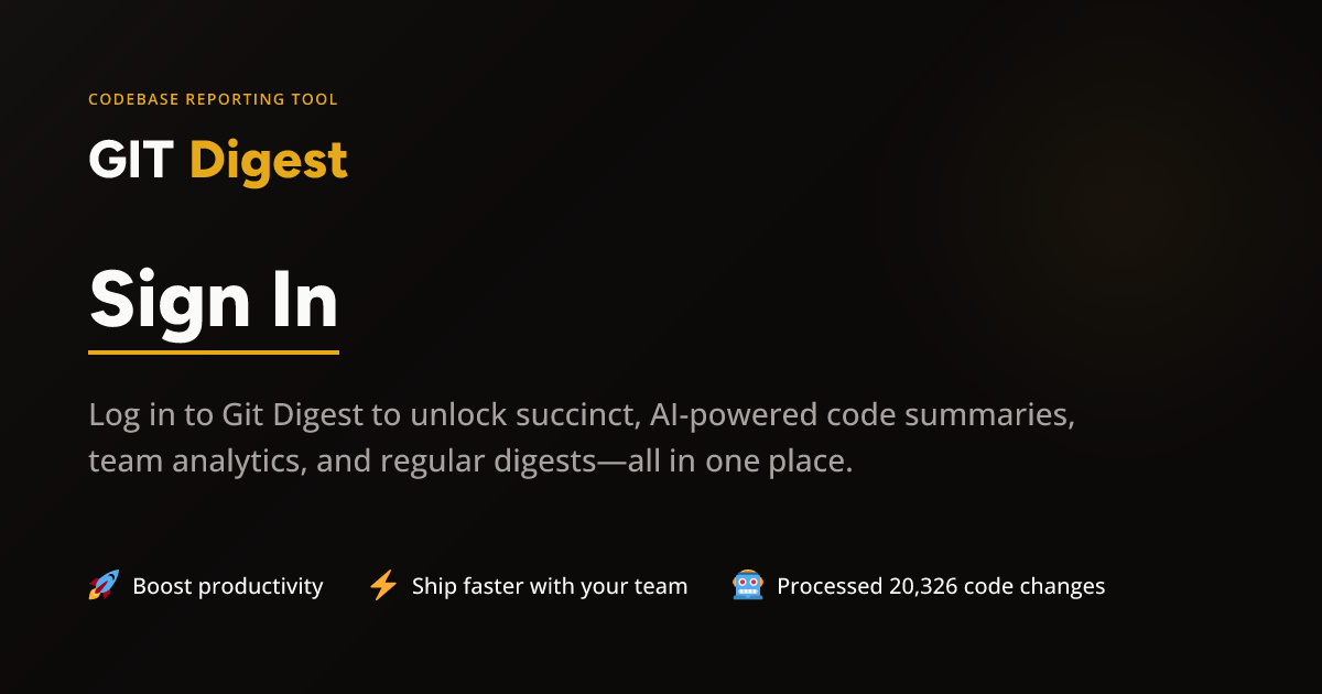 Sign In - Git Digest